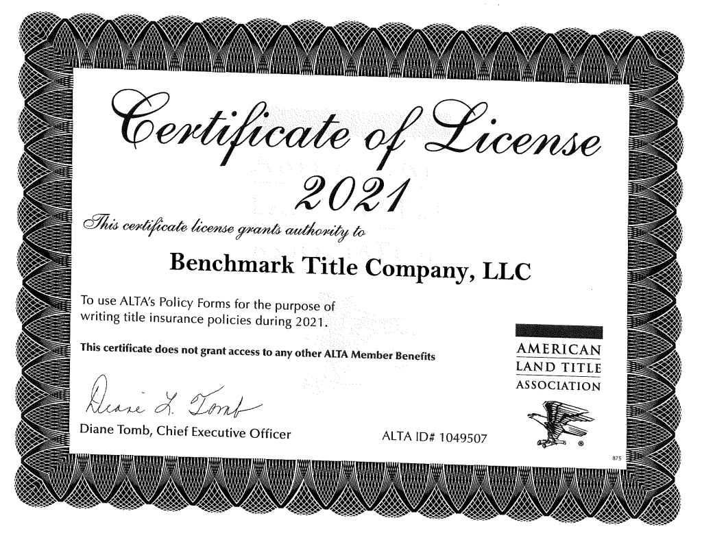 Benchmark Title, a division of Fidelity National Title Company LLC ...